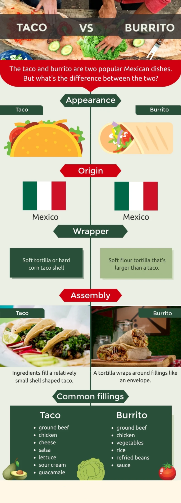 Taco Vs Burrito – Comparison Infographic