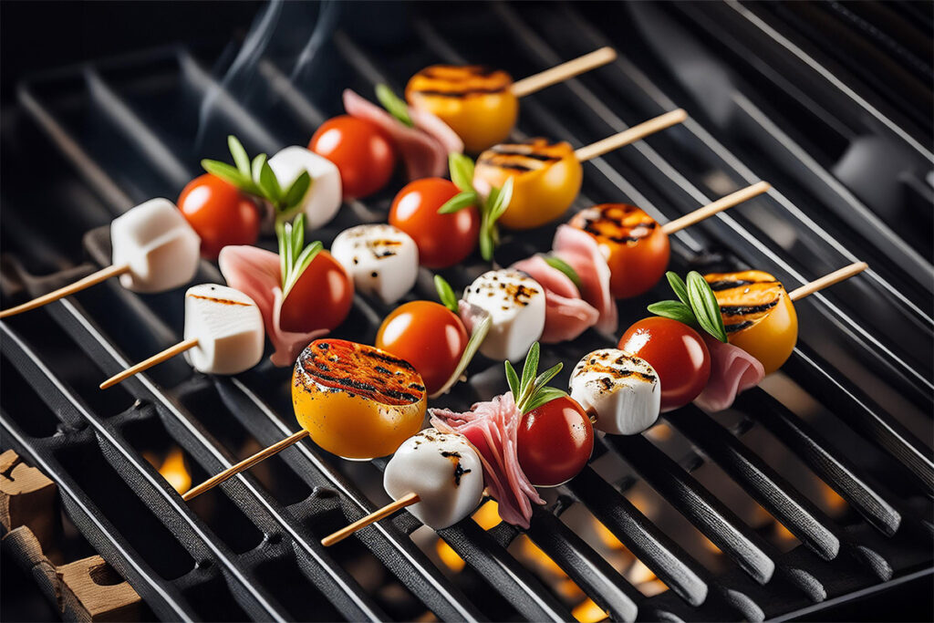 Peach Caprese Skewers - Tastylicious