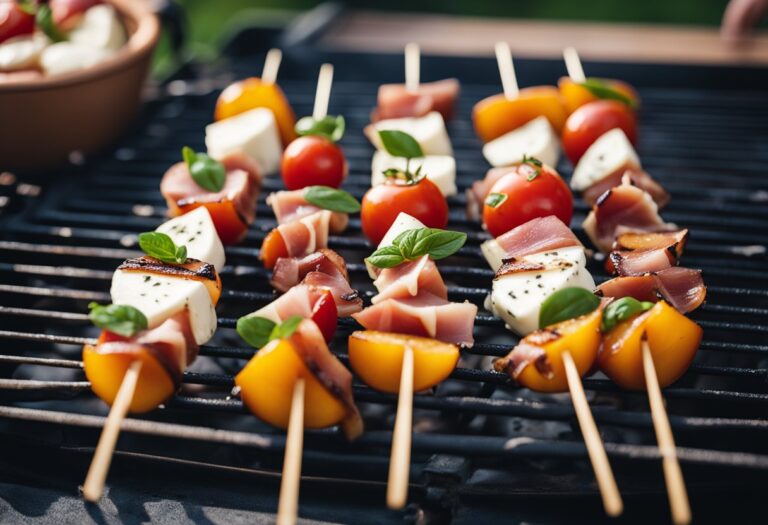 Peach Caprese Skewers - Tastylicious