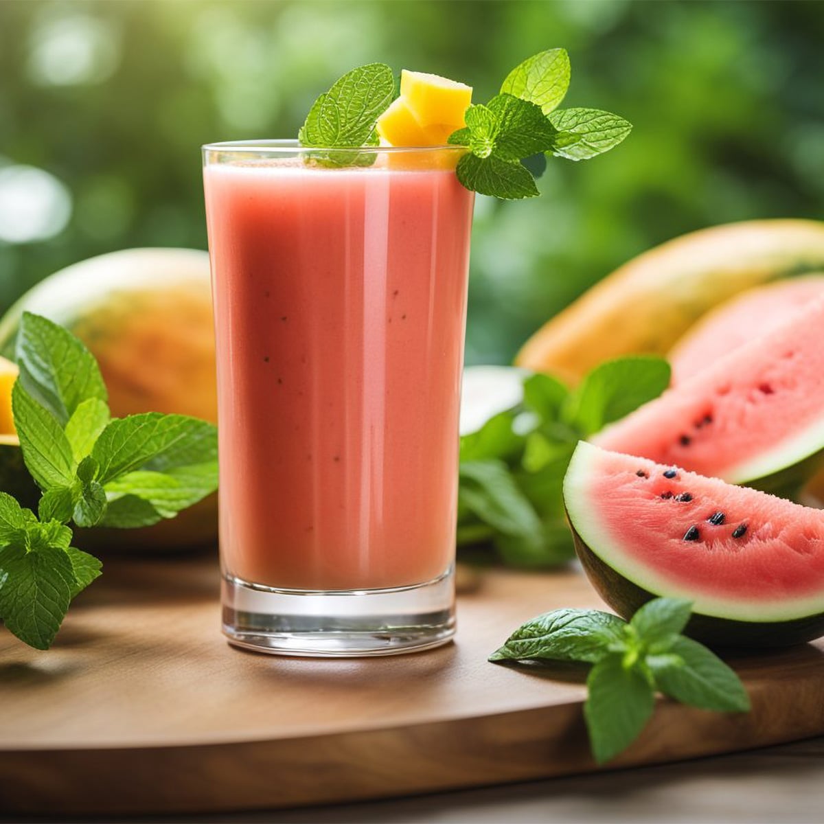 Tropical Mango Watermelon Smoothie - Tastylicious
