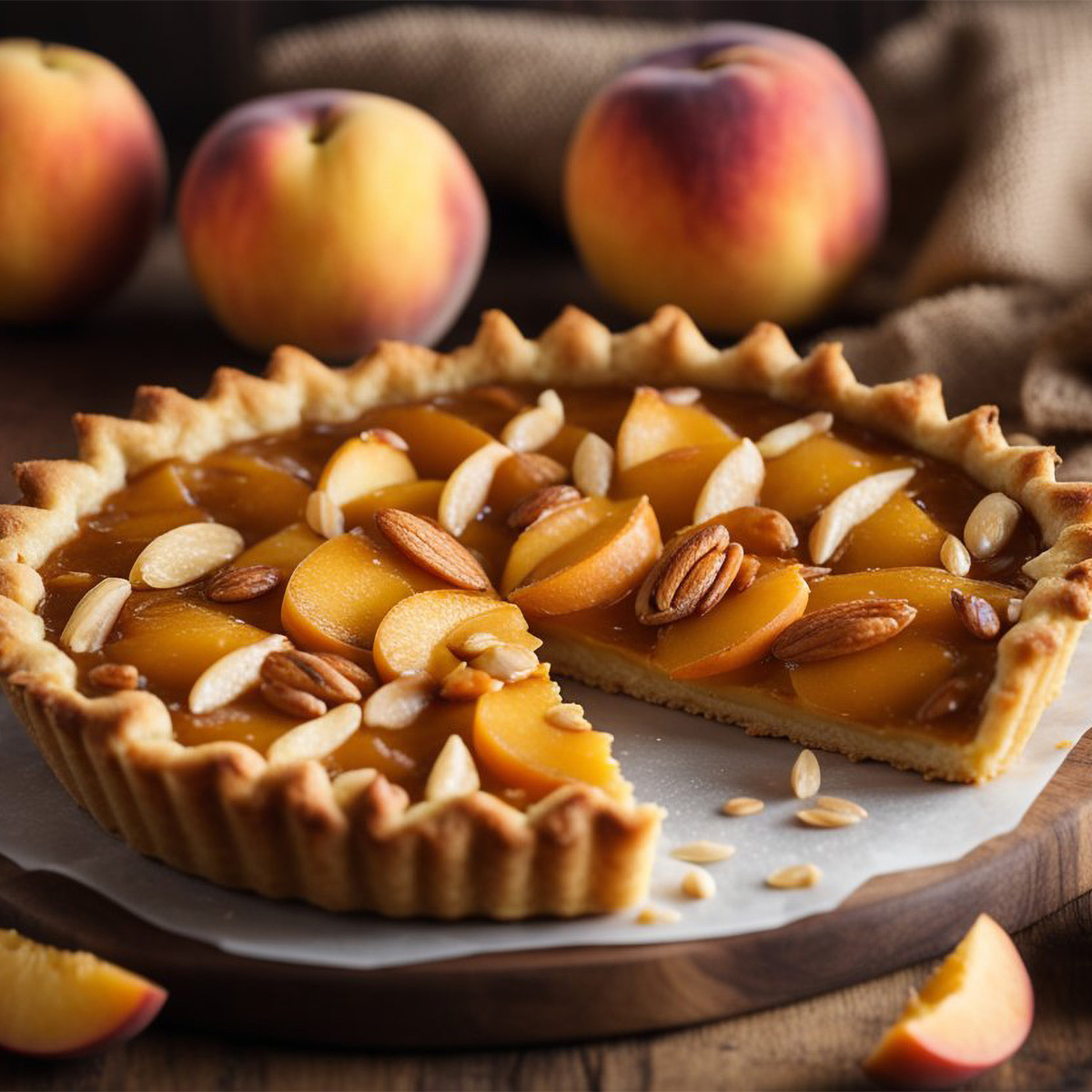 Peach and Almond Tart - Tastylicious
