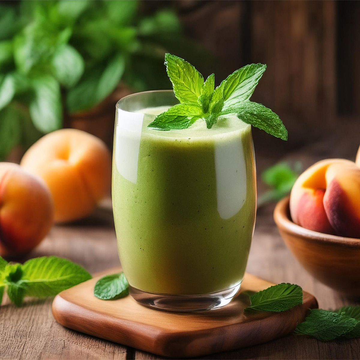 Fresh Peach Green Tea Smoothie - Tastylicious