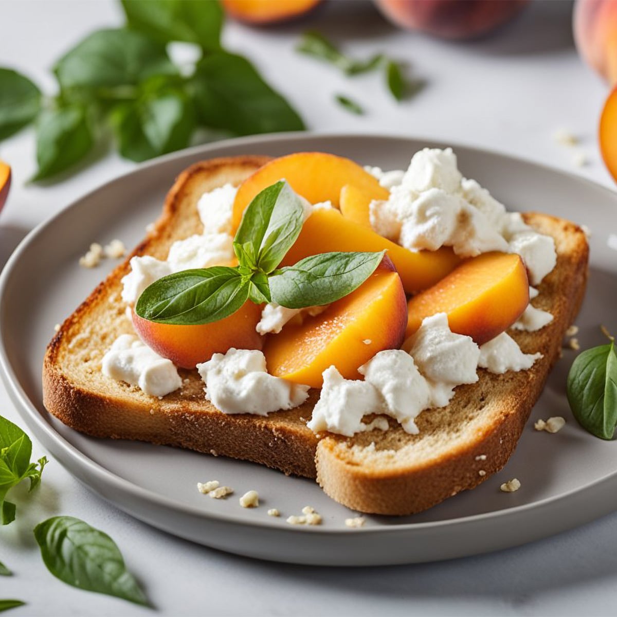 Peach and Ricotta Toast: A Simple Gourmet Breakfast - Tastylicious