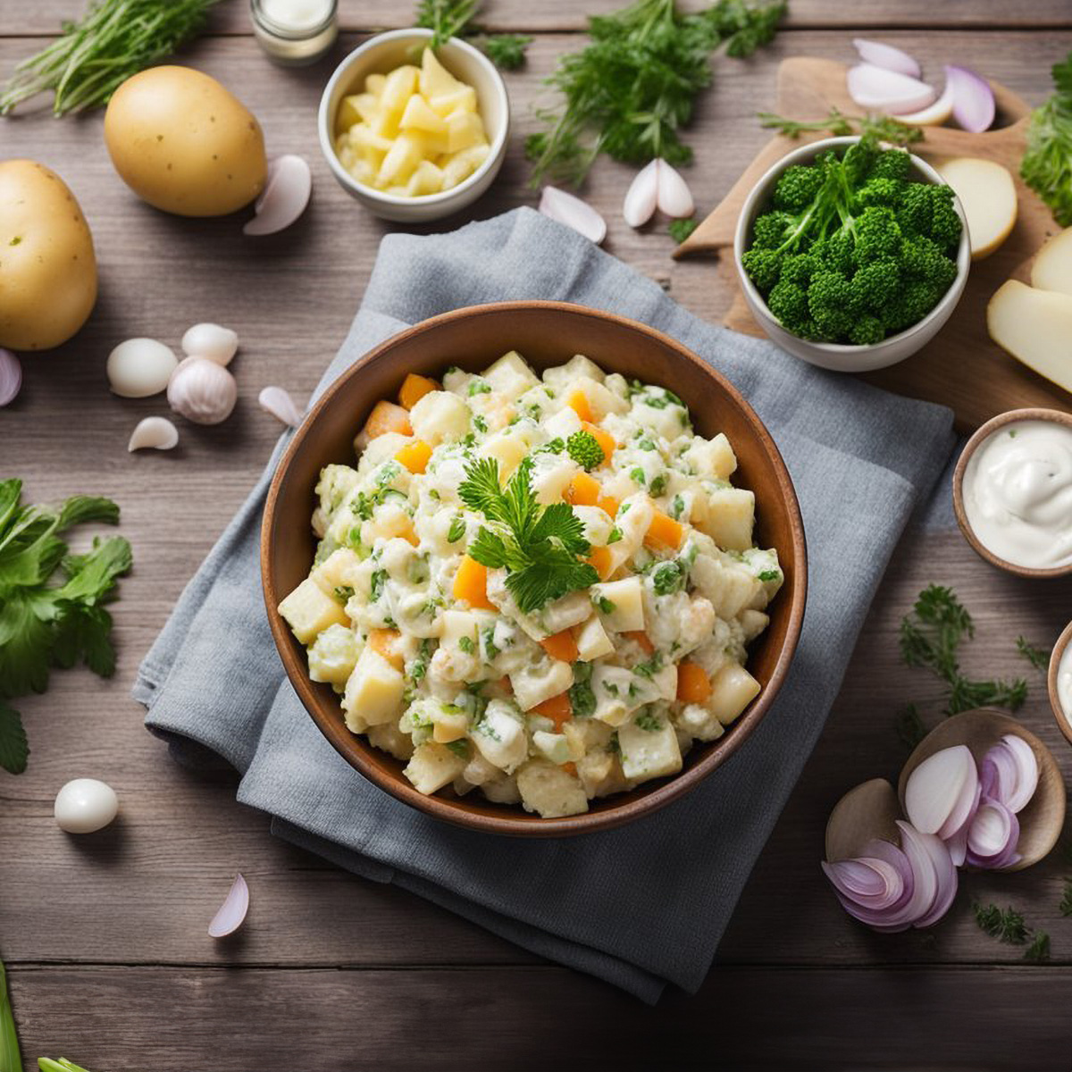 Russian-Style Potato Salad (Salad Olivier) - Tastylicious