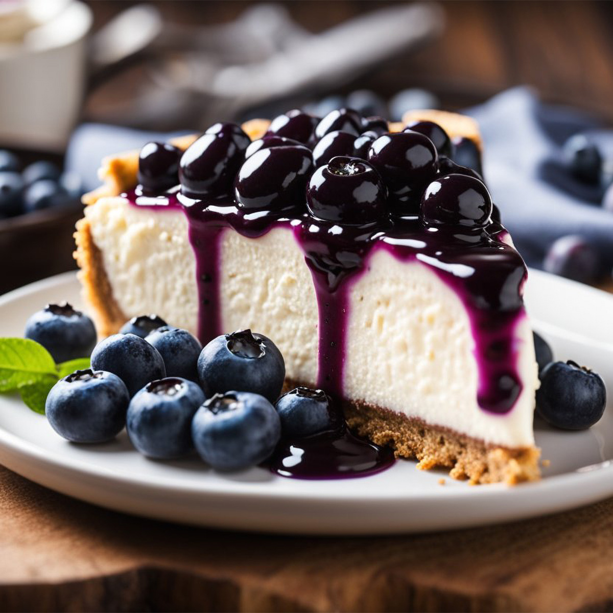 Vegan No-Bake Blueberry Cheesecake - Tastylicious