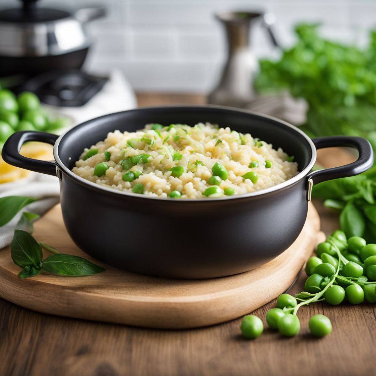 Basil Pea Risotto - Tastylicious