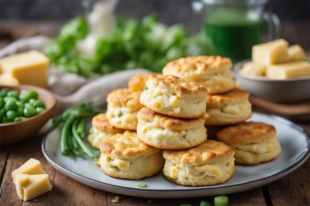 Irish Cheddar Spring Onion Biscuits - Tastylicious