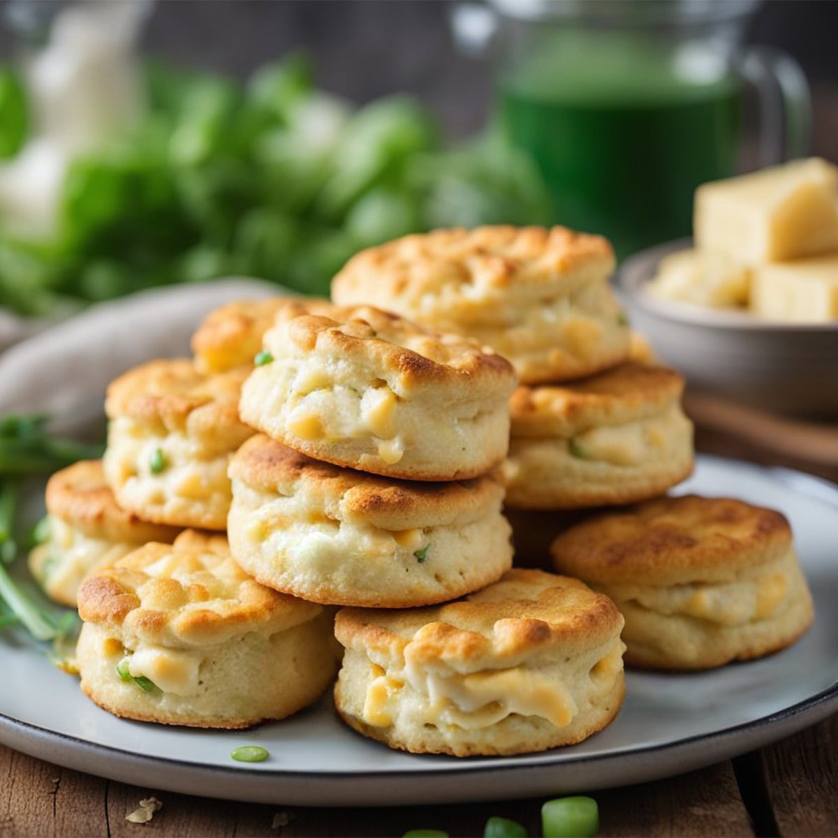 Irish Cheddar Spring Onion Biscuits - Tastylicious