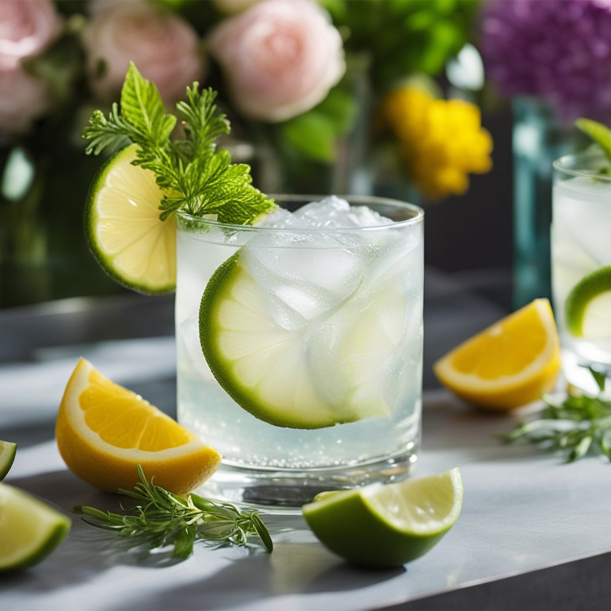 Floral Gin Rickey - Tastylicious