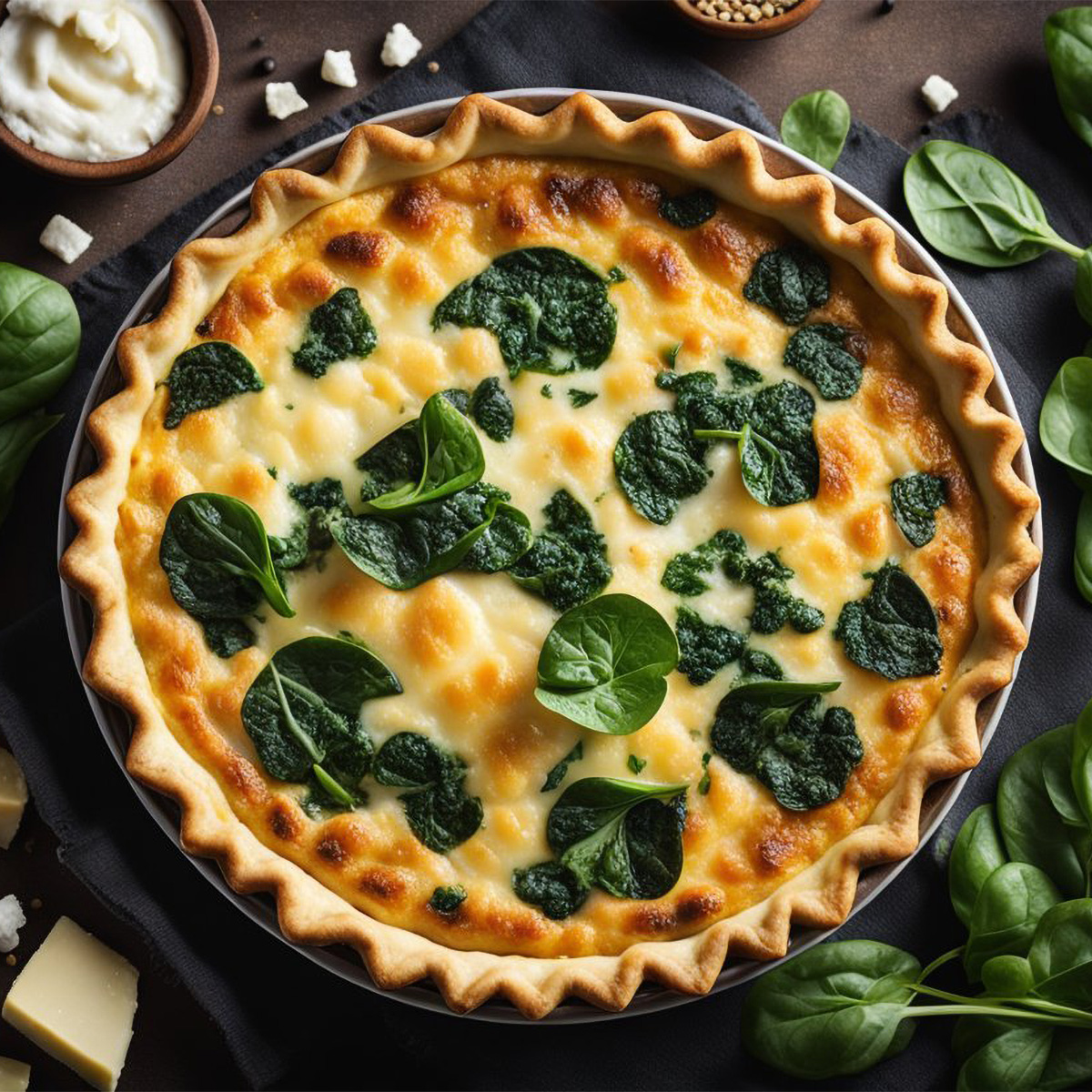 Brie and Spinach Quiche (Easy Recipe and Serving Tips) - Tastylicious