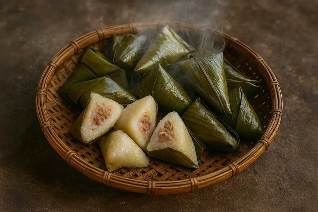 Num Ansom Chrouk (Cambodian Sticky Rice Cake with Pork Filling ...