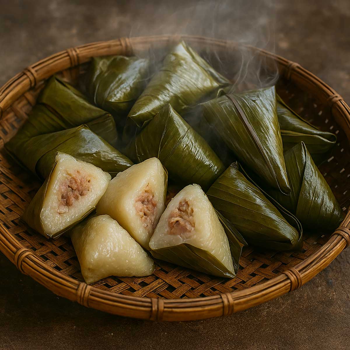 Num Ansom Chrouk (Cambodian Sticky Rice Cake with Pork Filling ...