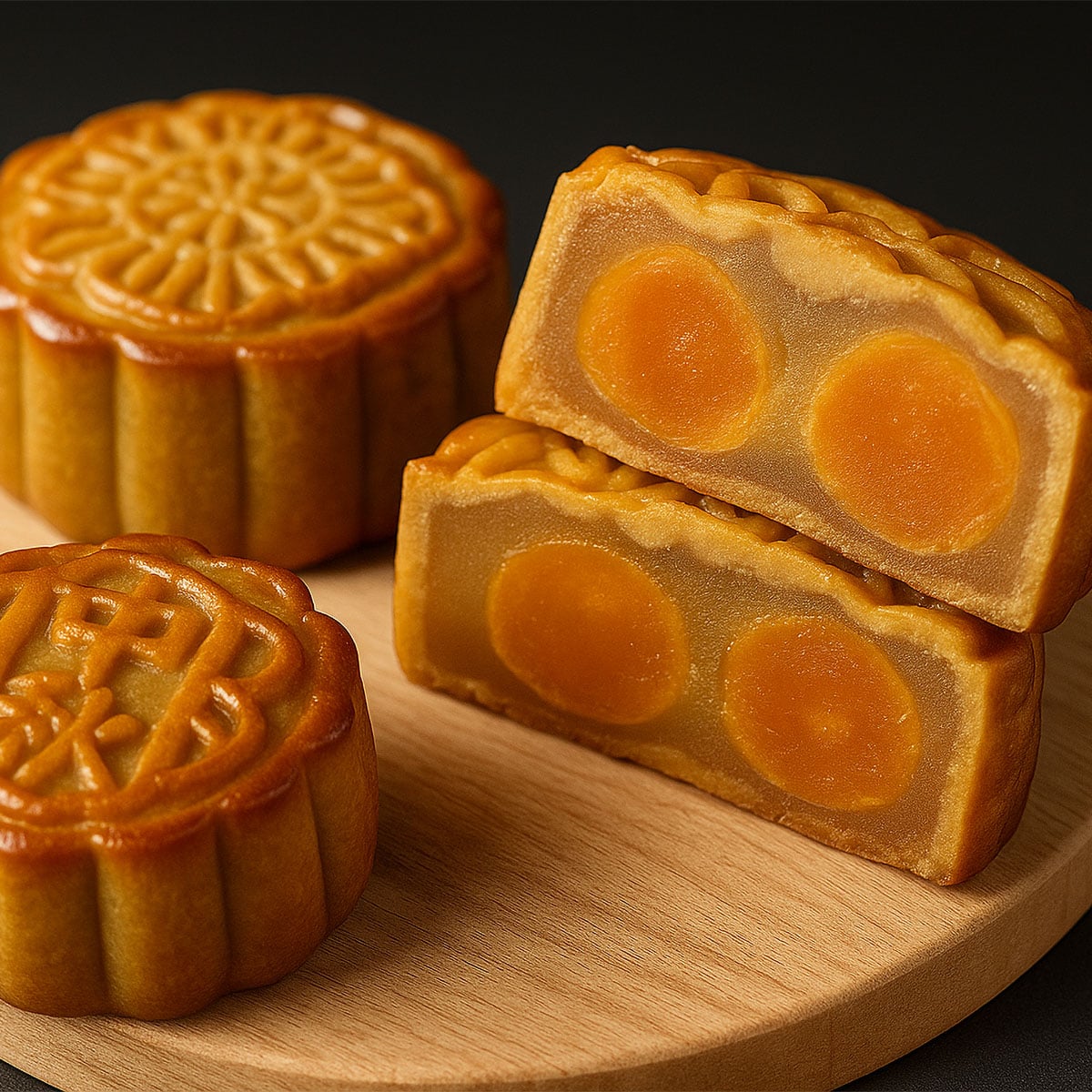Double Yolk Lotus Seed Paste Mooncakes - Tastylicious