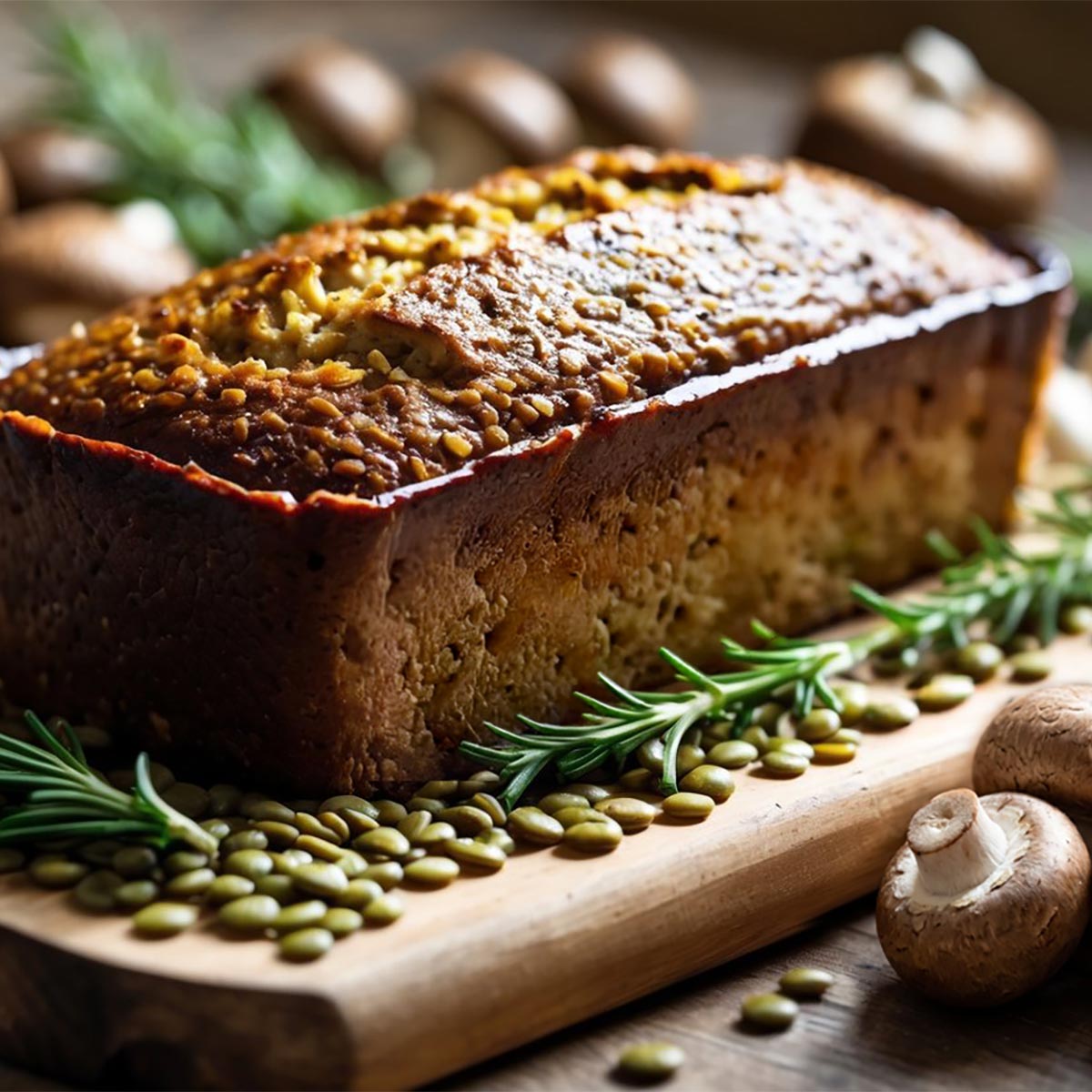 Lentil and Mushroom Loaf (Vegan Meatloaf Recipe) - Tastylicious