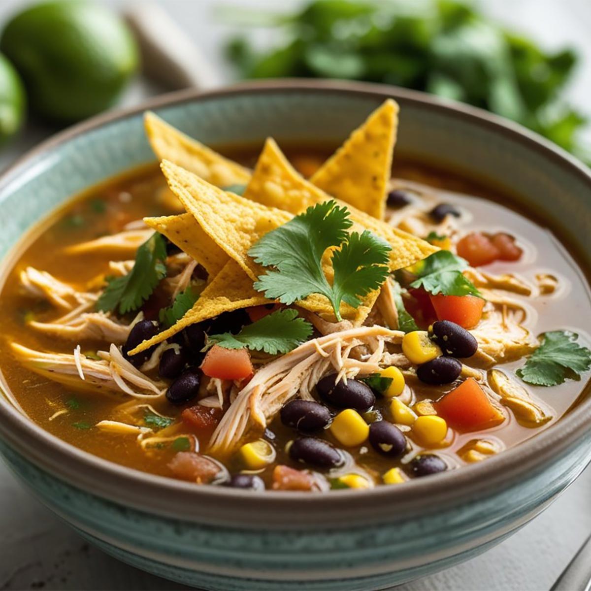 Super Easy Six Can Chicken Tortilla Soup - Tastylicious