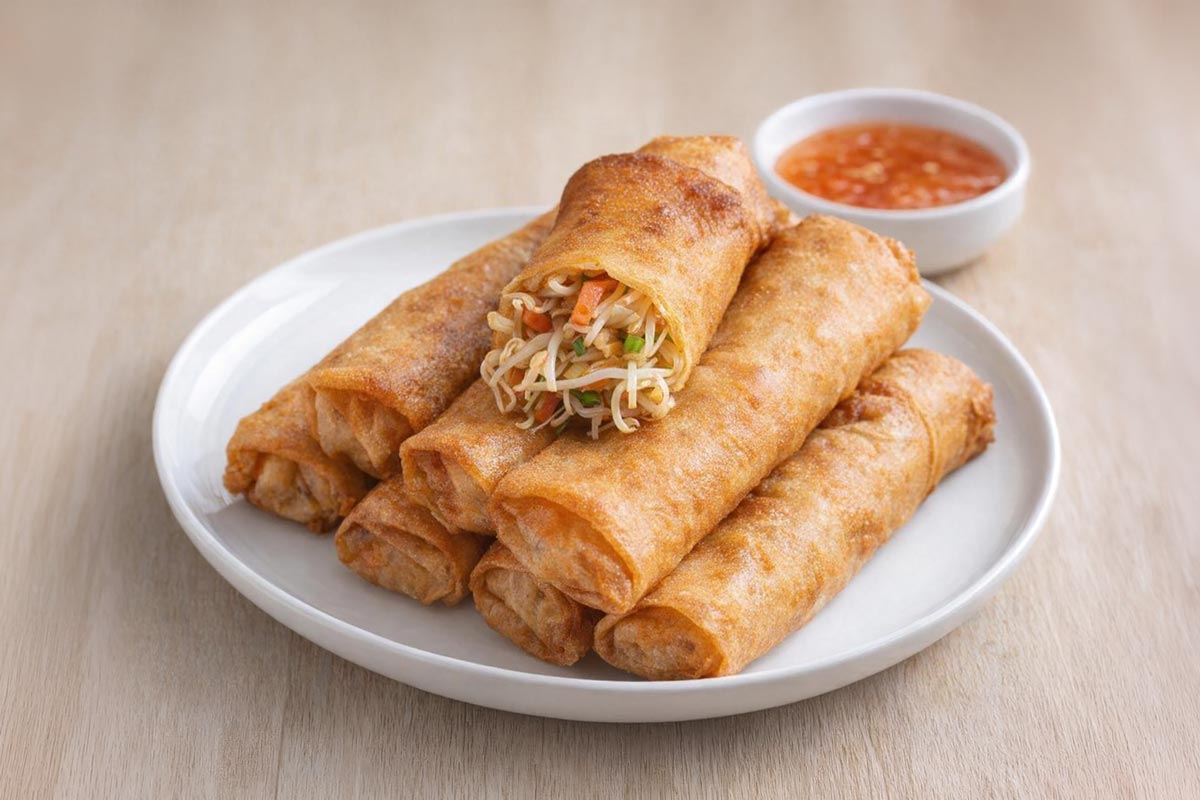 Bean Sprout & Veggie Air-Fried Spring Rolls - Tastylicious